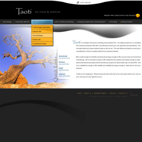 A History of Taoti Creative’s Websites - Taoti Creative