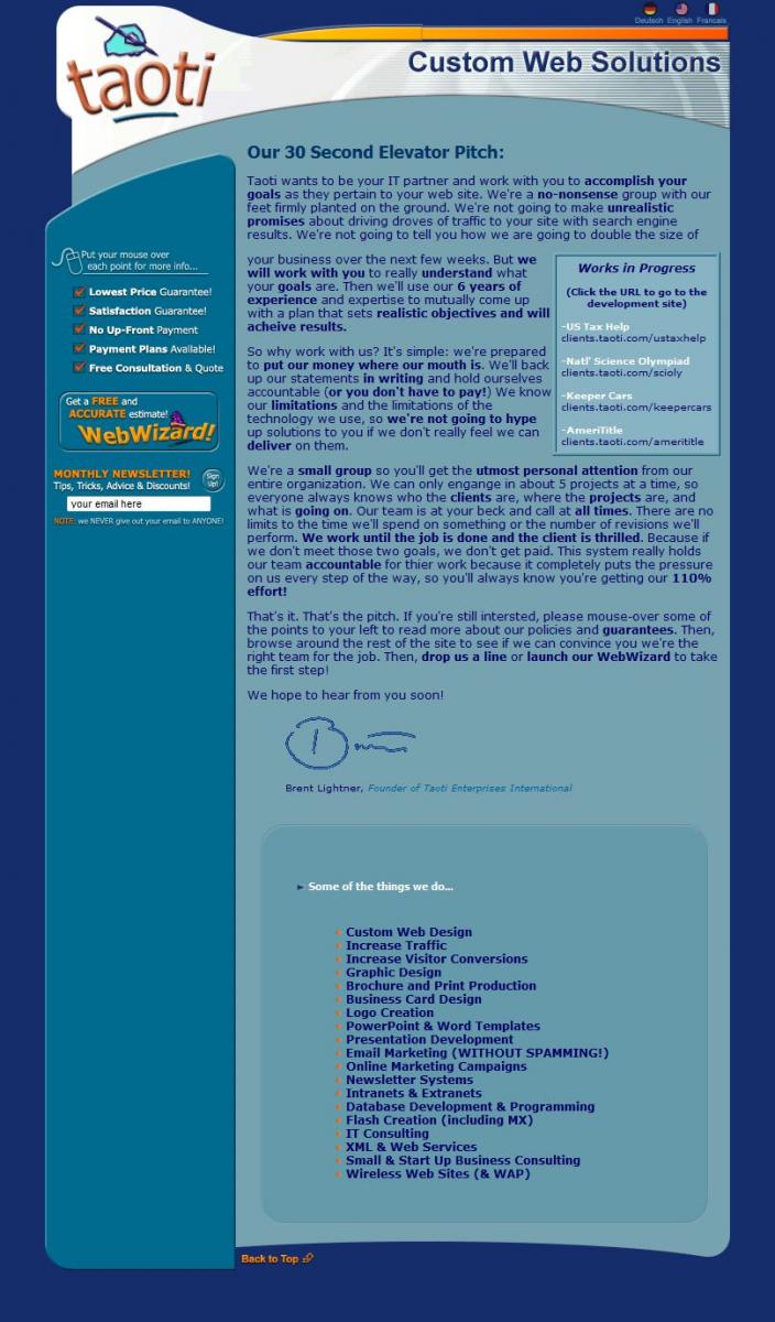 A History of Taoti Creative’s Websites - Taoti Creative